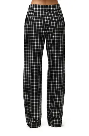 Naked Wardrobe Plaid Wide Leg Pants
