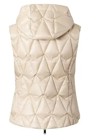 Moose Knuckles Lightweight Hooded Water Repellent Down Vest - Alabaster