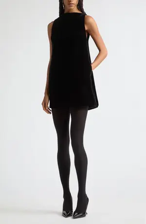 Brandon Maxwell Sable Mantle Minidress - Black