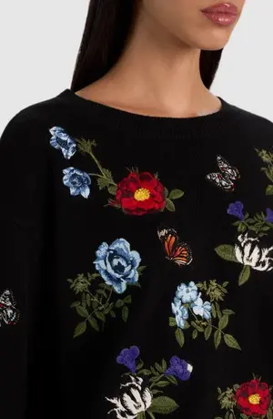Alice + Olivia Teanna Embellished Crewneck Sweater