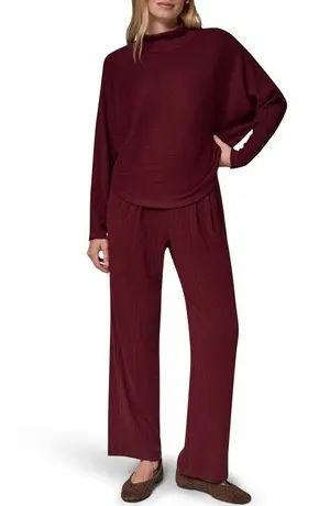 Donna Karan New York Brushed Rib Dolman Sleeve Top - Blk Cherry