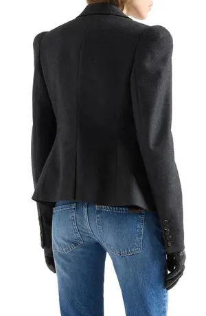 7 For All Mankind High Shoulder Wool Blazer