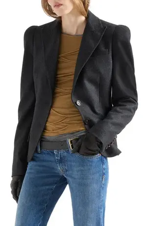 7 For All Mankind High Shoulder Wool Blazer