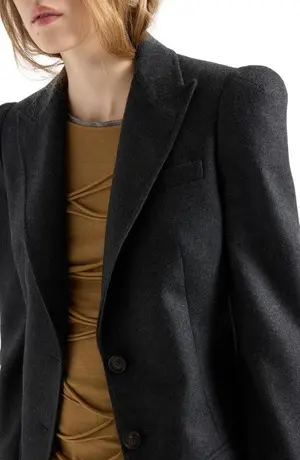 7 For All Mankind High Shoulder Wool Blazer