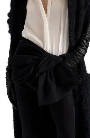 7 For All Mankind Bow Wool Blend Miniskirt - Wool Blend Black