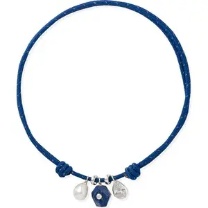 Éliou Safira Pearl & Lapis Lazuli Cord Necklace - Blue