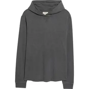 Marine Layer Lux Slub Organic Cotton Long Sleeve Hoodie - Asphalt