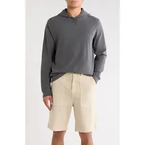 Marine Layer Lux Slub Organic Cotton Long Sleeve Hoodie - Asphalt
