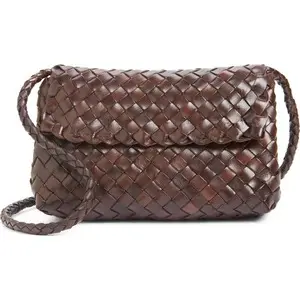 LOEFFLER RANDALL Vinnie Woven Leather Crossbody Bag - Chocolate