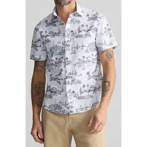 UNTUCKIT Duna Printed Cotton Short Sleeve Shirt