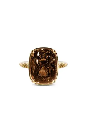 Sterling Forever Sterling Cubic Zirconia Elongated Cushion Ring - Gold