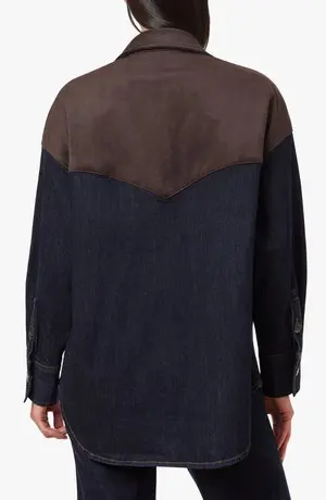 Habitual Mixed Media Denim Shirt Jacket