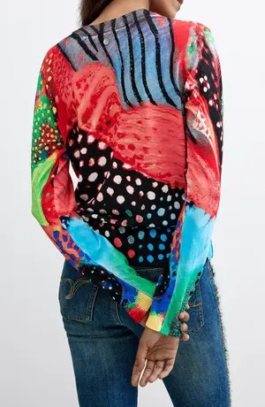 Desigual Thin Gauge Graphic Pullover