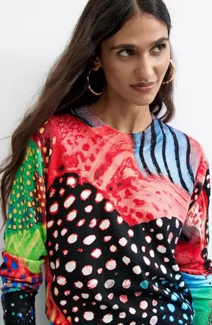 Desigual Thin Gauge Graphic Pullover
