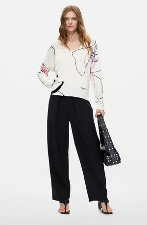 Desigual Floral V-neck Sweater