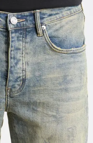 PURPLE BRAND Gothic Wire Monogram Low Rise Skinny Jeans