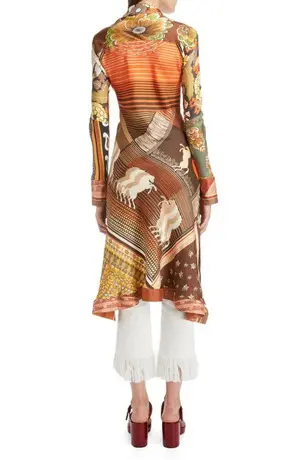 Chloé Caravan Print Silk Tunic Shirt
