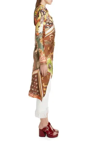 Chloé Caravan Print Silk Tunic Shirt