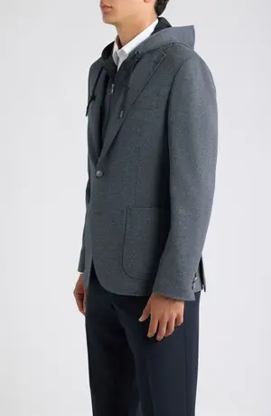 BOSS Hanry Jersey Sport Coat With Hooded Bib