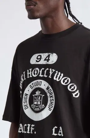 Amiri Collegiate Logo Boxy Fit Cotton Graphic T-shirt