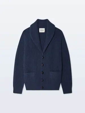 WHITE & WARREN Merino Wool Donegal Shawl Cardigan Sweater In Size