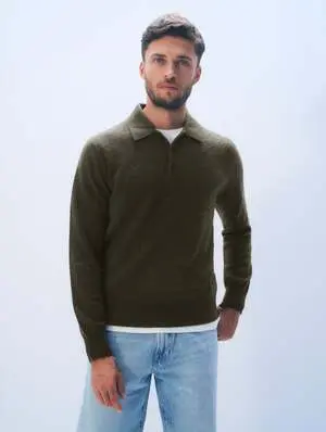 WHITE & WARREN Cashmere Polo Sweater In Size