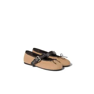 Miu Miu Wool Ballerinas - Camel Brown