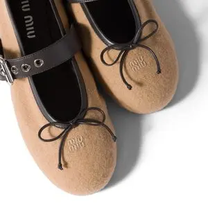 Miu Miu Wool Ballerinas