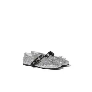 Miu Miu Glitter Ballerinas - Silver