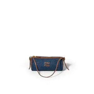 Miu Miu Denim Pouch - Blue/brandy