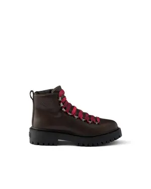 Prada Leather Lace-up Booties