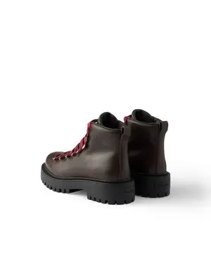 Prada Leather Lace-up Booties
