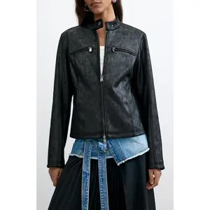 Desigual Faux Leather Jacket - Black