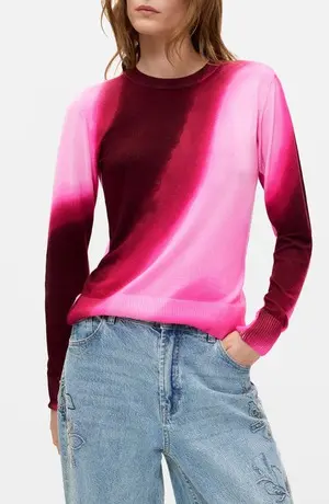 Desigual Ombre Crewneck Sweater - Pink
