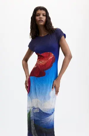 Desigual Graphic Print Jersey Dress