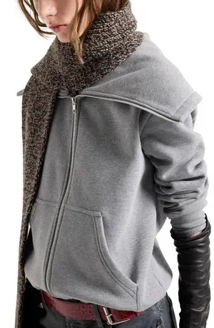 7 For All Mankind High Neck Zip Sweatshirt