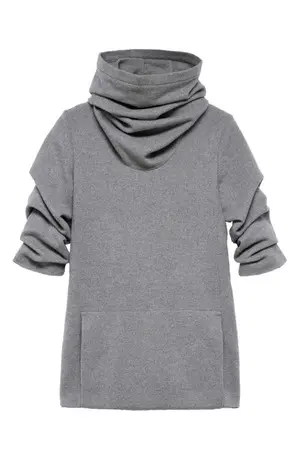 7 For All Mankind Ruched High Neck Wool Blend Minidress