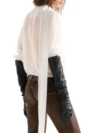 7 For All Mankind Silk Bow Shirt