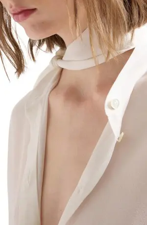 7 For All Mankind Silk Bow Shirt