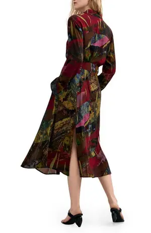Desigual Printed Long Sleeve Shirt Dress