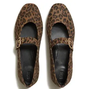 Fitflop Delicato Suede Leopard Mary Janes