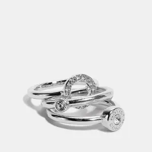 COACH OUTLET Open Circle Halo Ring Set - Silver