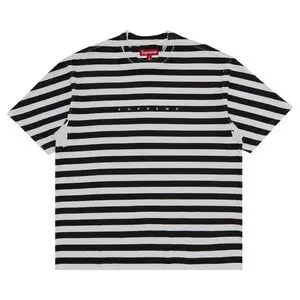 Supreme Overprint Stripe Short-sleeve Top - Black