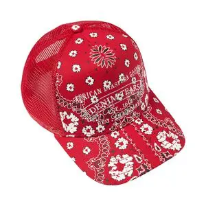 DENIM TEARS Cotton Wreath Paisley Adg Stamp Cap - Red