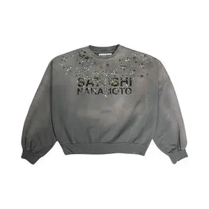 SATOSHI NAKAMOTO Crystal Castle Crewneck 'washed