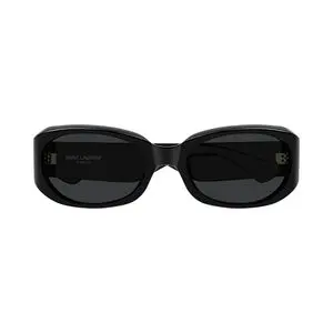 Saint Laurent Oval Sunglasses With Injection Frames - Black