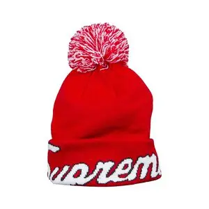 Supreme X New Era Script Cuff Beanie - Red