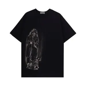 Yohji Yamamoto Cotton Single Jersey Round Neck Short-sleeve T-shirt - Black