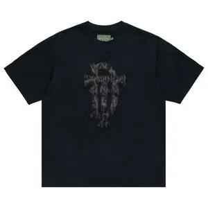 DENIM TEARS Faux Fur Leopard Tee - Black