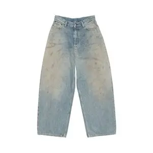 Acne Studios Wide Leg High Waisted Jeans 'mid - Blue